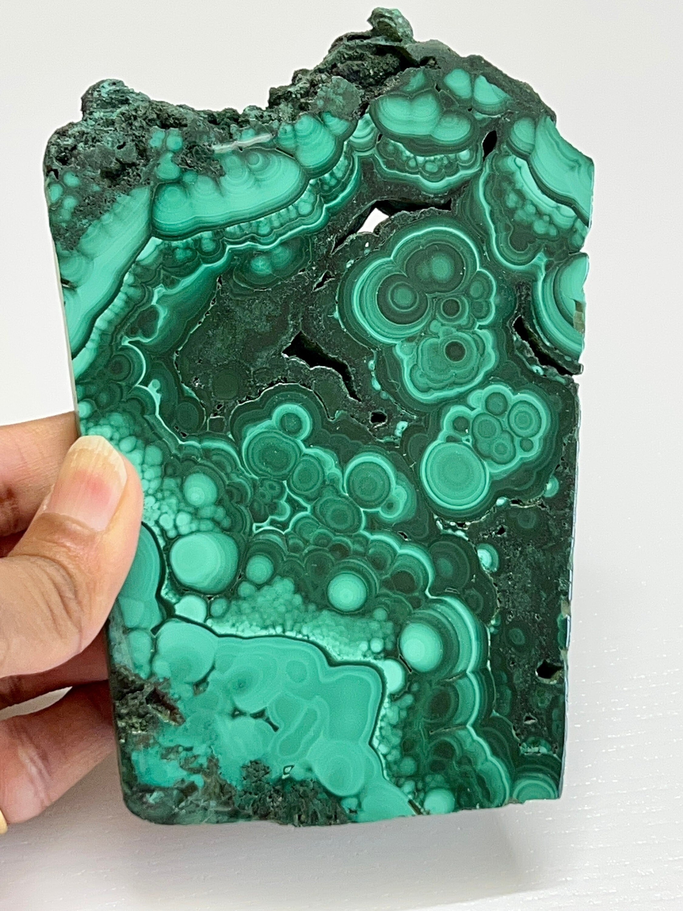 High quality Malachite slab | Malachite freeform slab – NirViv Crystals ...