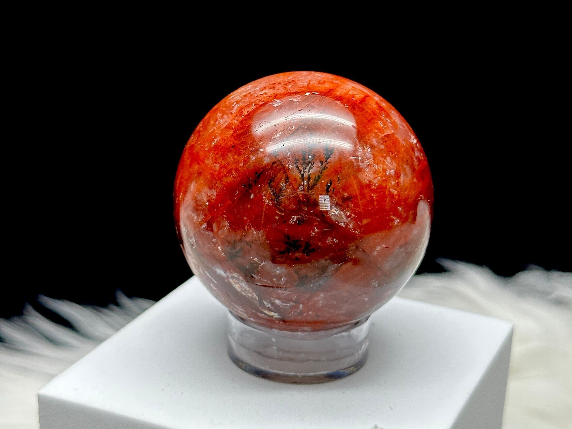 Dendritic Fire Quartz Crystal Sphere – NirViv Crystals and Jewels